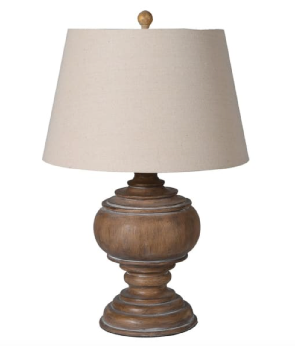 Turned Lamp & Linen Shade – Society House